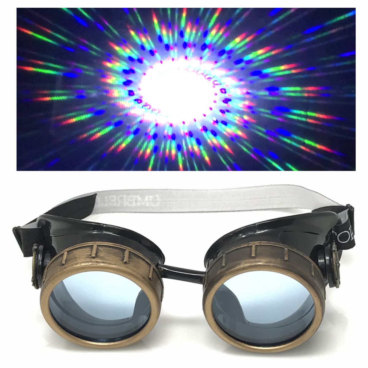 Steampunk Aviator Goggles music festival diffraction lenses ...